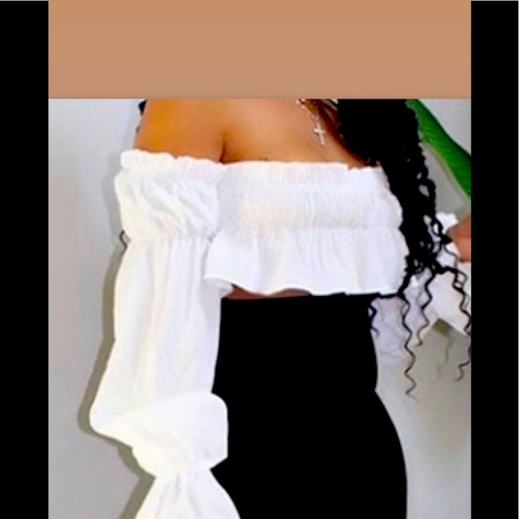 SHEIN | Tops | Off Shoulder Flare Crop Top | Poshmark